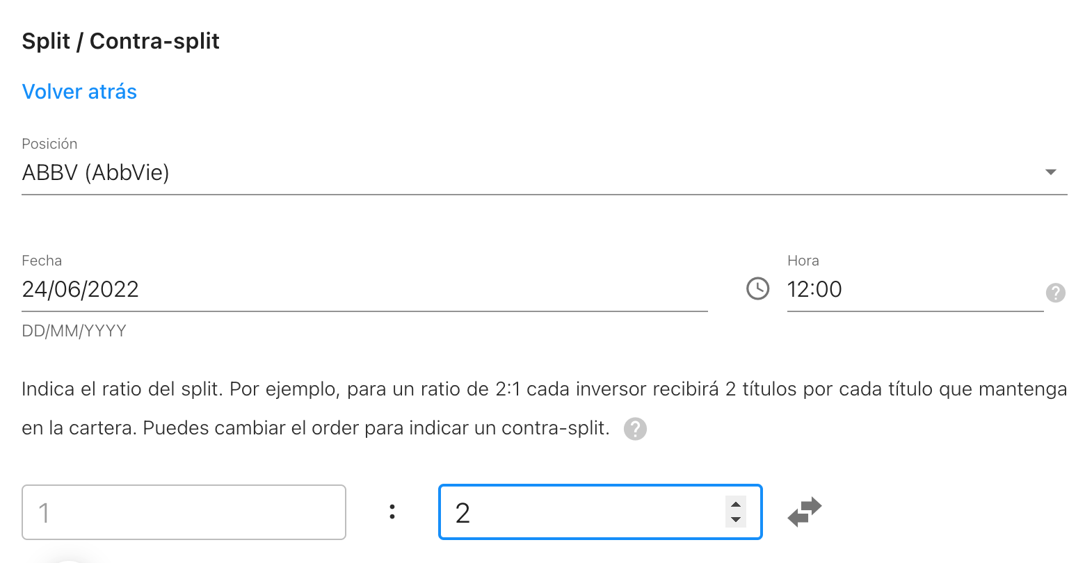 ¿Qué es un split o contra split y cómo añadir este movimiento en Filios ...